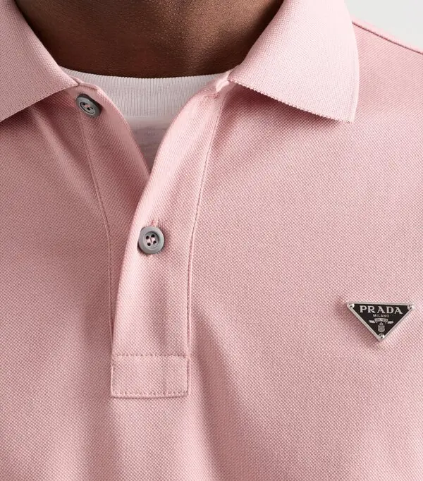Prada Cotton Piqué Polo Shirt - Pink