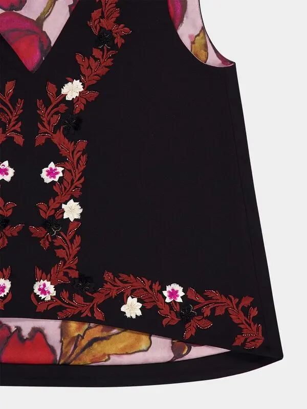 La DoubleJ La Scala Embroidered Jersey Top - Multicolour