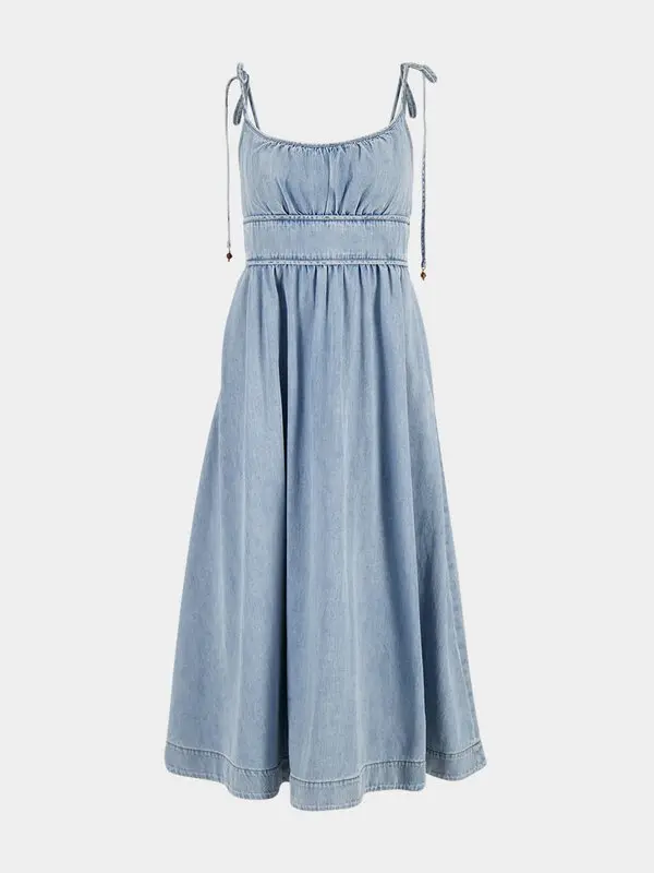Zimmermann Wanderlust Denim Picnic Dress - Blue
