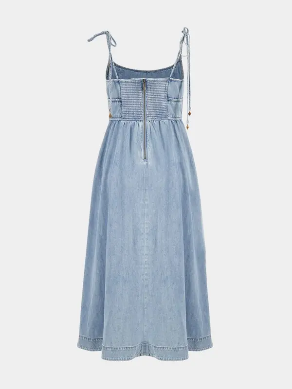 Zimmermann Wanderlust Denim Picnic Dress - Blue