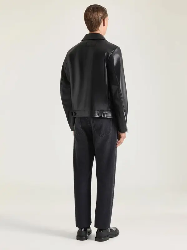 Givenchy Biker Zipped Blouson In Bull Leather