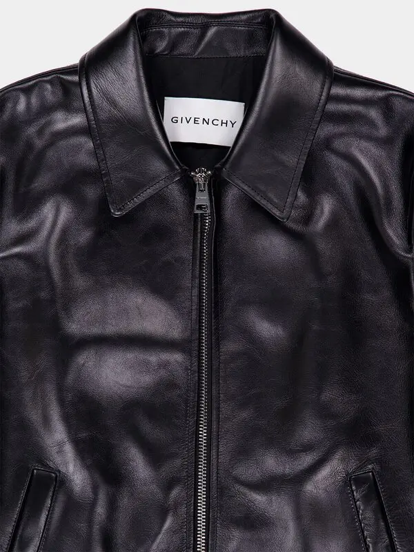 Givenchy Biker Zipped Blouson In Bull Leather