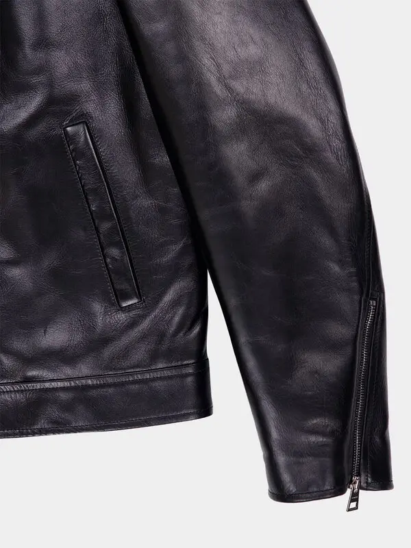 Givenchy Biker Zipped Blouson In Bull Leather