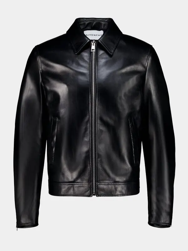 Givenchy Biker Zipped Blouson In Bull Leather