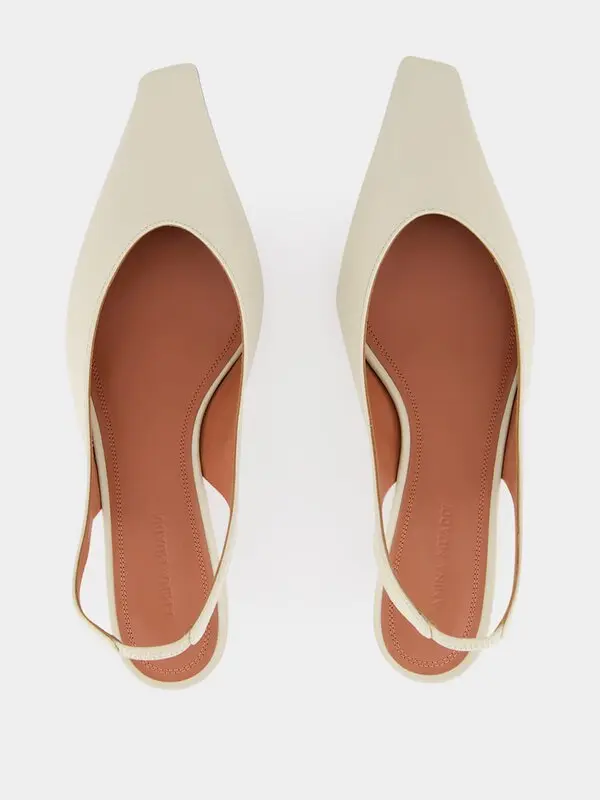 Amina Muaddi Jamie Slingback Mid-heel Pumps - Beige