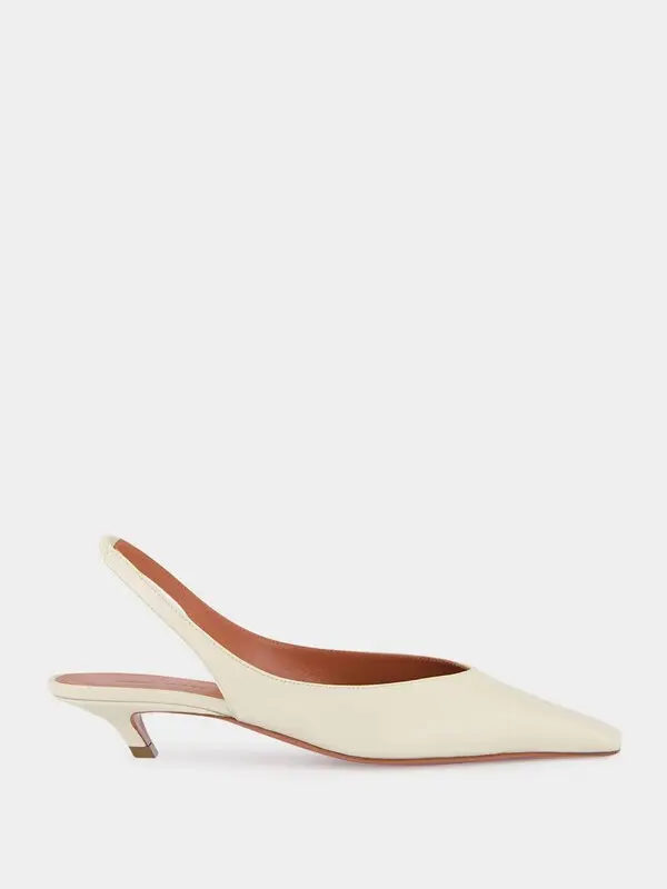 Amina Muaddi Jamie Slingback Mid-heel Pumps