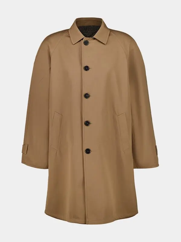 Prada Reversible Cotton Buttoned Coat - Brown