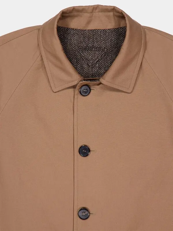 Prada Reversible Cotton Buttoned Coat - Brown