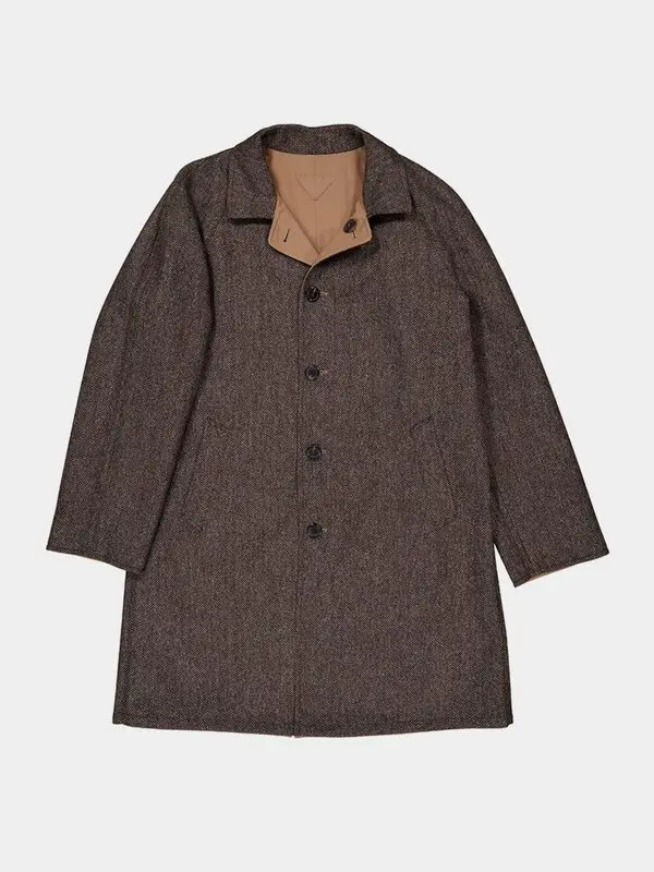 Prada Reversible Cotton Buttoned Coat - Brown