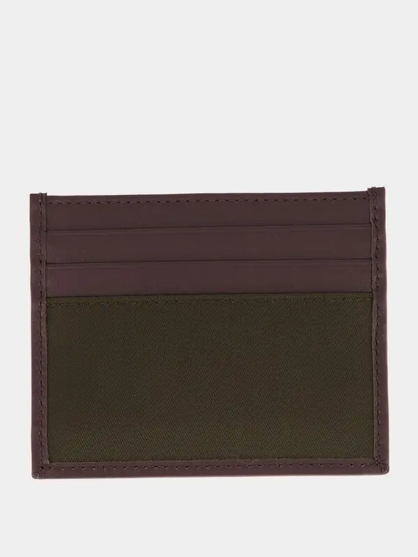 Prada Re-nylon Leather Card Holder - Brown