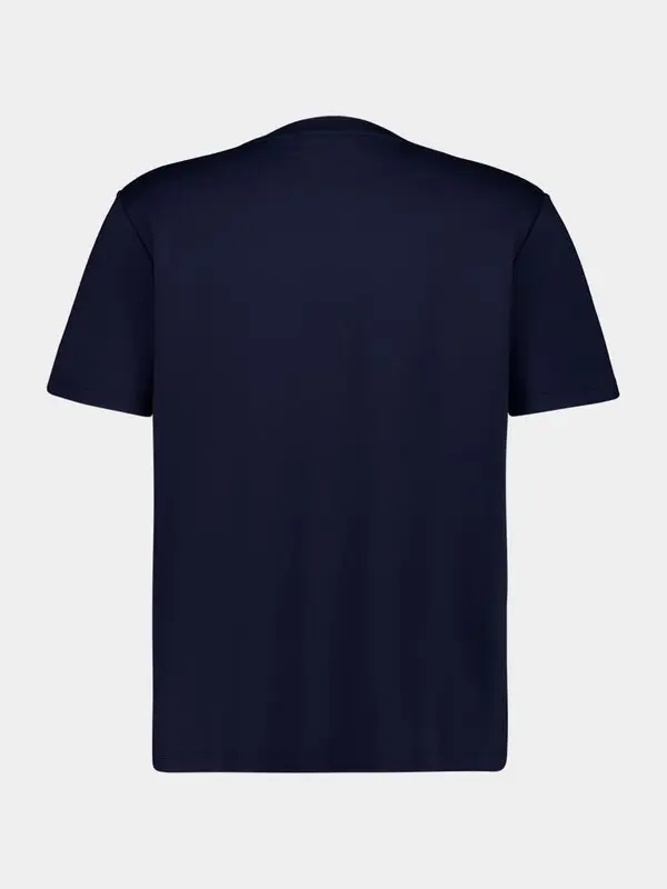 Balmain Navy T-shirt With Embroidered Pb Logo - Blue