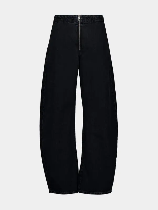 FRAME Sutro Dark Zip Wide-leg Jeans - Blue