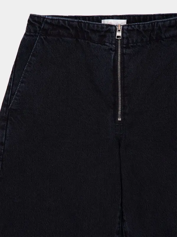 FRAME Sutro Dark Zip Wide-leg Jeans - Blue