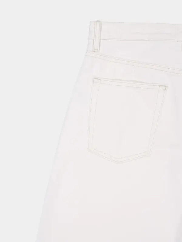FRAME High-rise Barrel Jeans - White