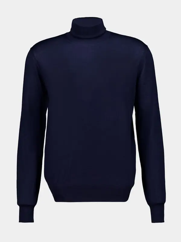 Saint Laurent Long-sleeve Wool-cashmere Turtleneck - Blue