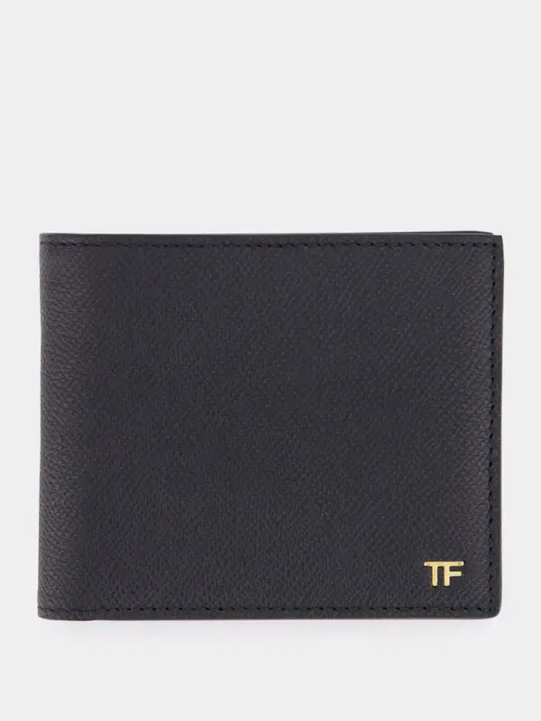 TOM FORD Small Grain Leather Bifold Wallet - Black