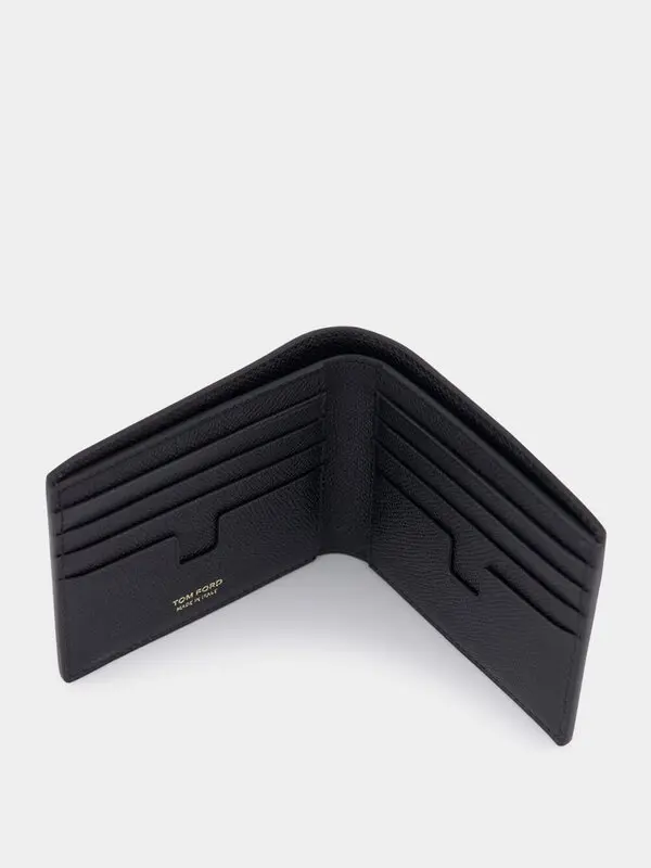 TOM FORD Small Grain Leather Bifold Wallet - Black