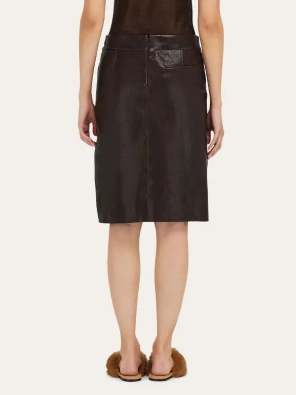 FERRAGAMO Midi Leather Skirt