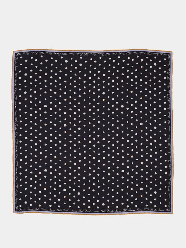 Fendi Falena Dots Silk Foulard - Black