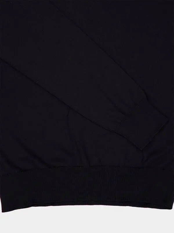 Balmain Silk-cotton Jumper With Pb Logo - Black