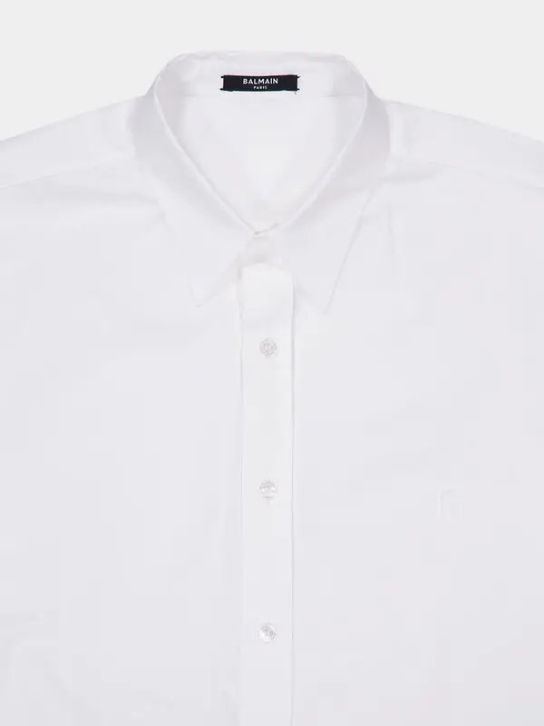 Balmain Short-sleeve Cotton Poplin Shirt