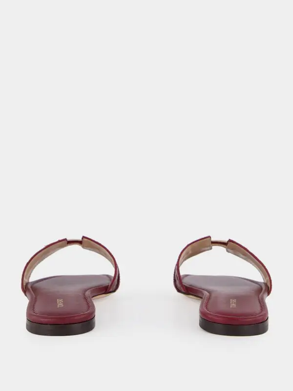 TOM FORD Ruby Leather Flat Slides - Red