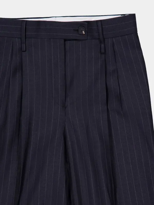 FERRAGAMO Pinstripe Wool Wide-leg Trousers