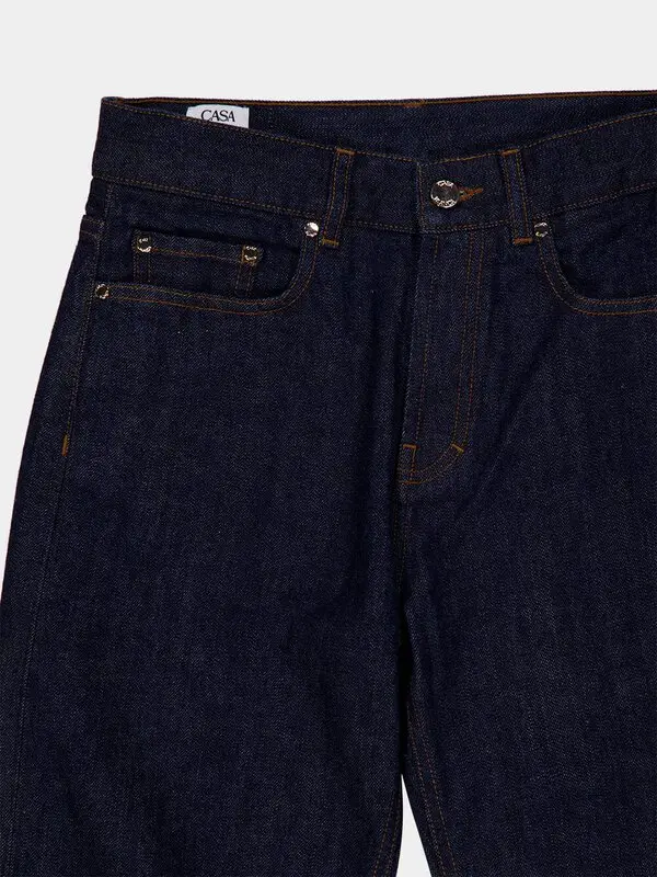 Casablanca Indigo Laurel Selvedge Jeans - Blue