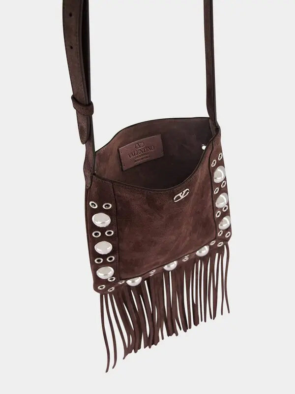Valentino Garavani Nellcôte Suede Crossbody Bag - Brown