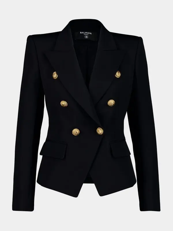 Balmain Virgin Wool 6-button Jacket - Black
