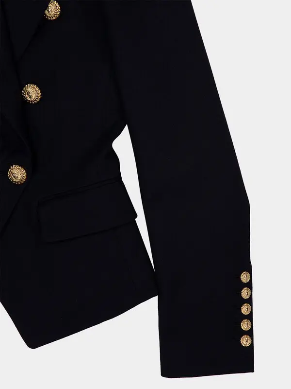 Balmain Virgin Wool 6-button Jacket - Black