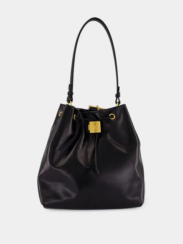 Balmain Pulse Calfskin Leather Backpack - Black