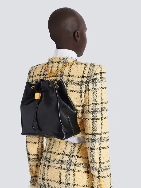 Balmain Pulse Calfskin Leather Backpack - Black