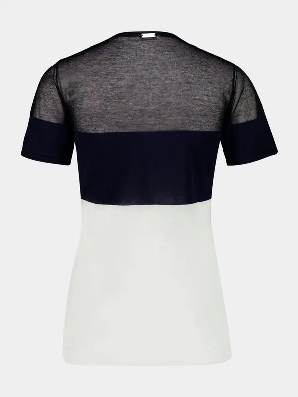 FERRAGAMO Wool-blend Round Neck T-shirt - Blue