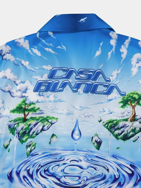 Casablanca Lost Atlantis Silk Cuban Shirt - Blue