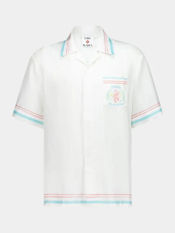 Casablanca Dance Of Joy Silk Cuban Shirt - White