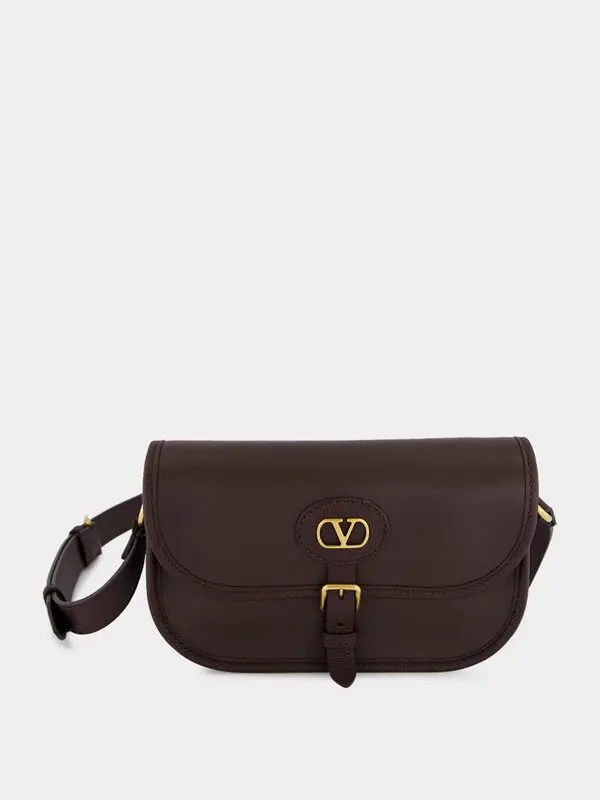 Valentino Garavani Small Antibes Leather Shoulder Bag - Brown