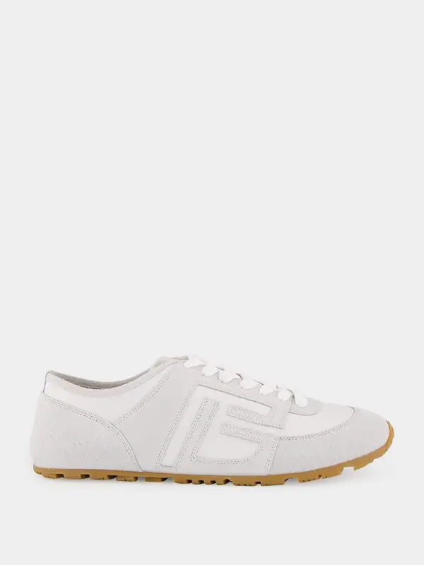 Balmain Racer 45 Leather Trainers - White