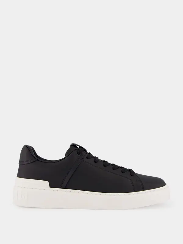 Balmain B-court Leather Sneakers - Black