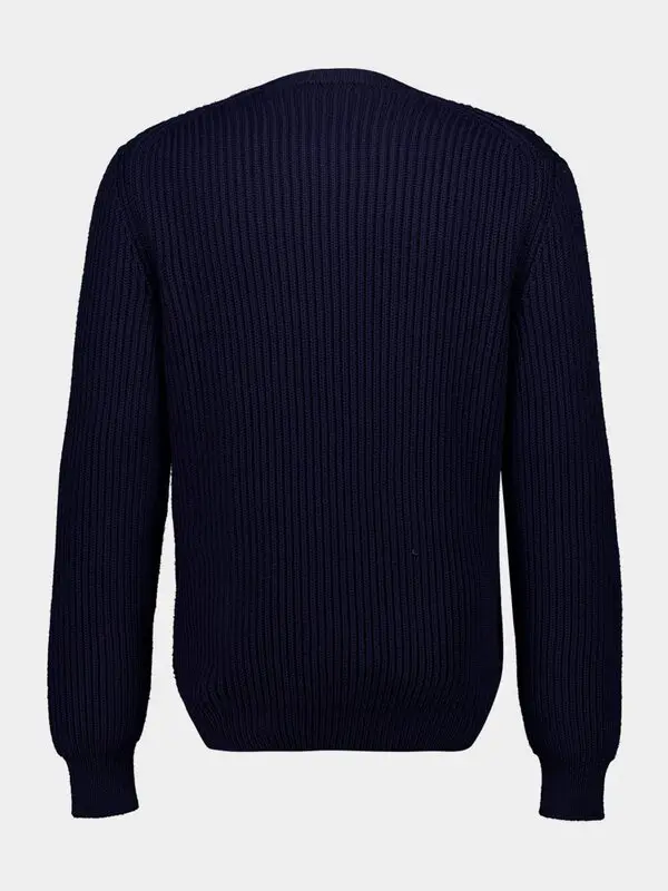 Fendi Wool Pullover With Logo - Blue