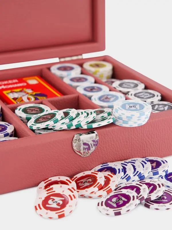 Hector Saxe Paris Bois De Rose Leather Poker Set
