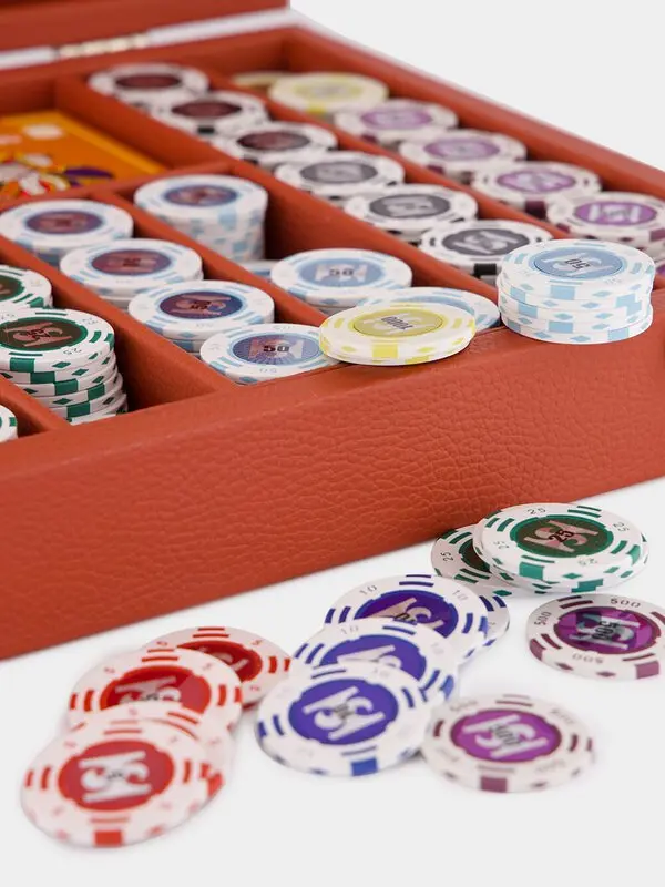Hector Saxe Paris Brick Leather 440 Chips Poker Set