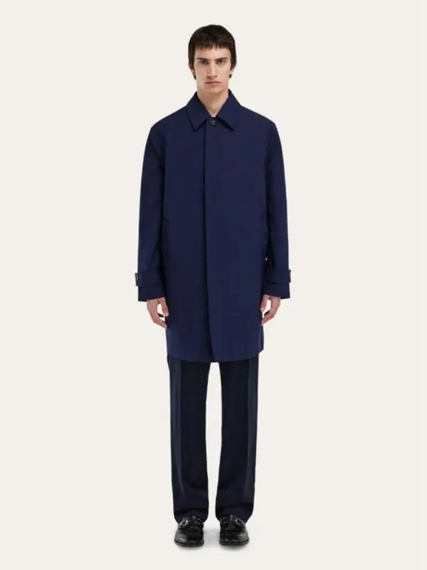 FERRAGAMO Cotton Blend Car Coat - Blue