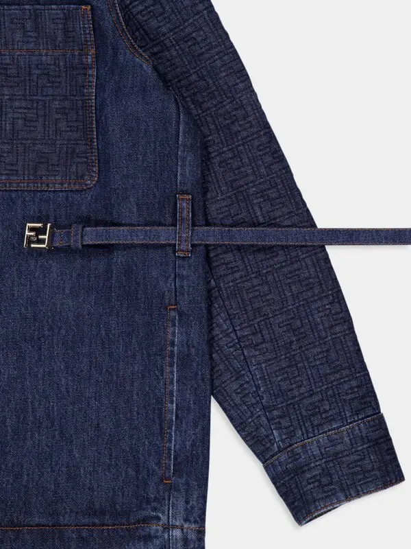 Fendi Belted Denim Jacket - Blue