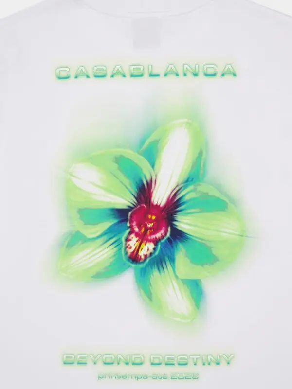 Casablanca White Glitch Orchid Long-sleeve T-shirt - Multicolour
