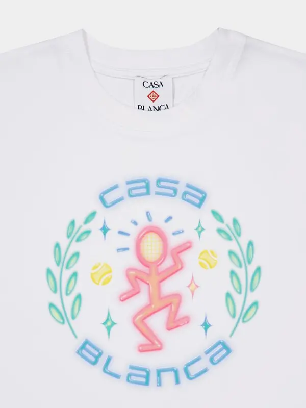 Casablanca White Dance Joy Organic Cotton T-shirt - Multicolour