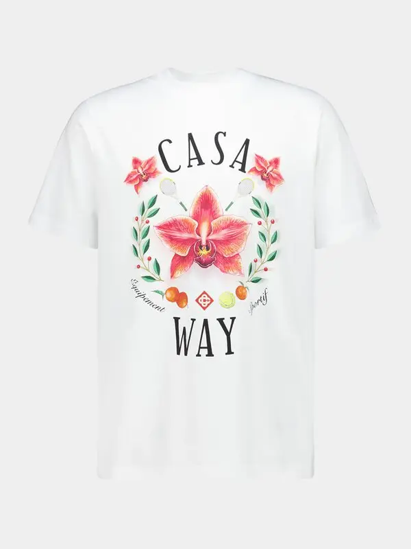 Casablanca White Casa Way Orchid T-shirt - Multicolour