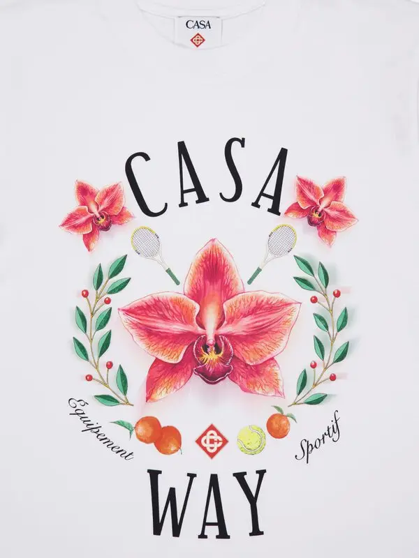 Casablanca White Casa Way Orchid T-shirt - Multicolour