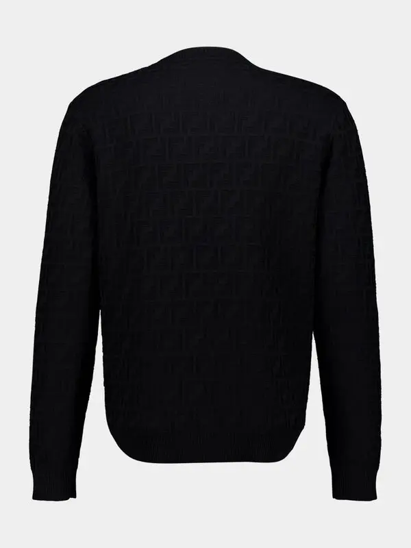 Fendi Ff Zucca Cotton Crewneck Jumper - Black