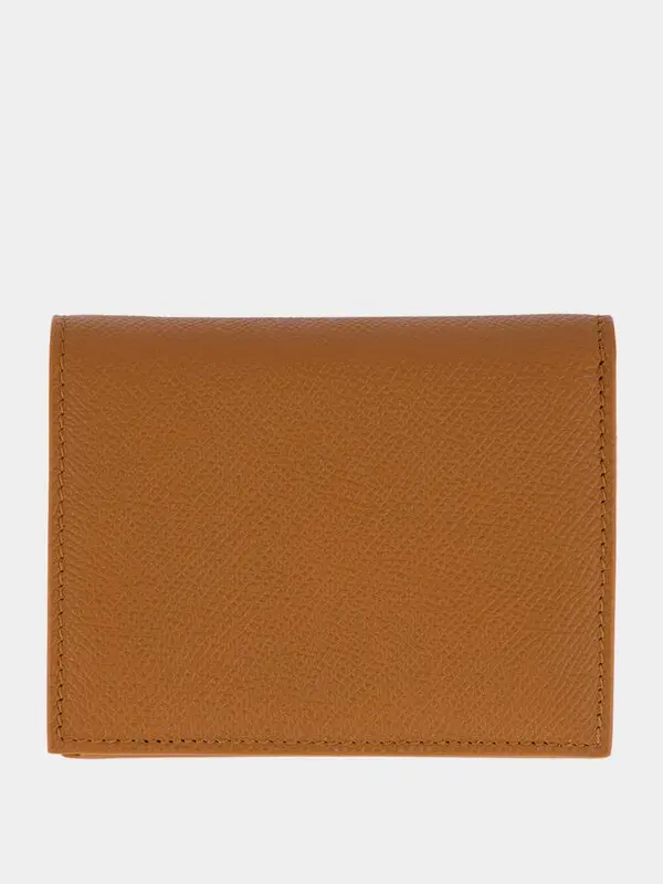 FERRAGAMO Natural Gancini Compact Wallet - Brown
